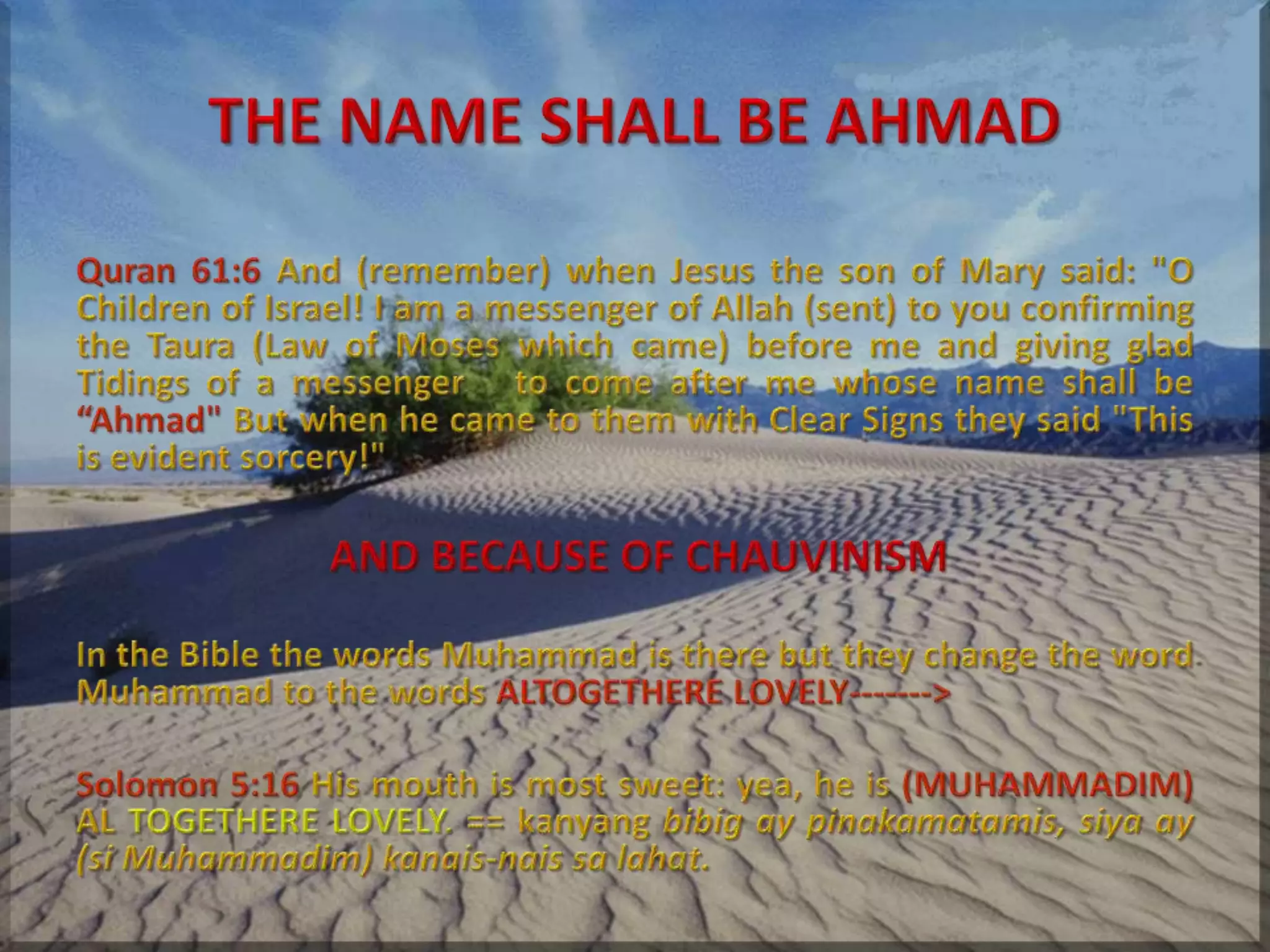 Muhammad ﷺ’ in the Bible (Part2) | PPT