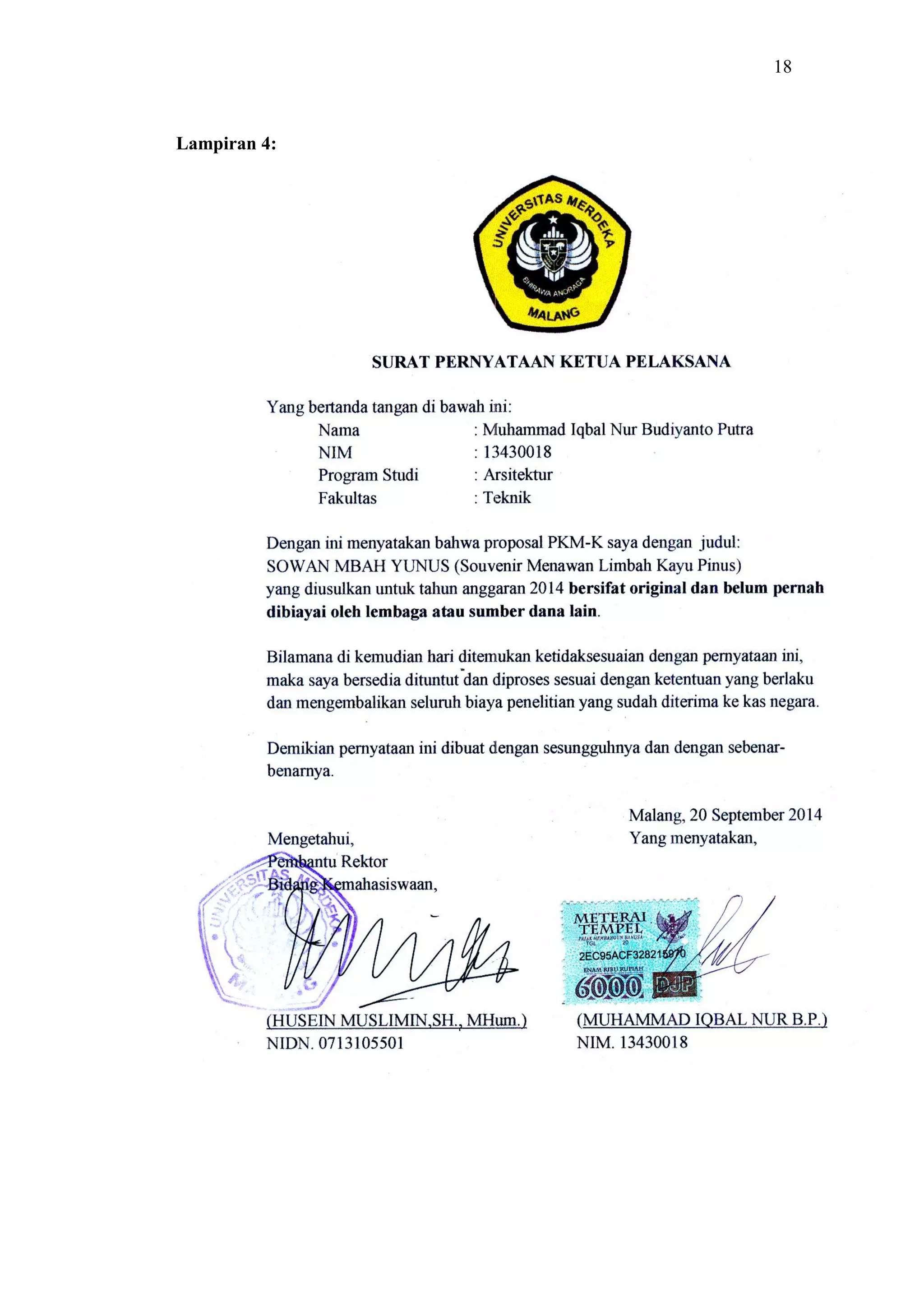 Contoh Proposal PKMK | PDF