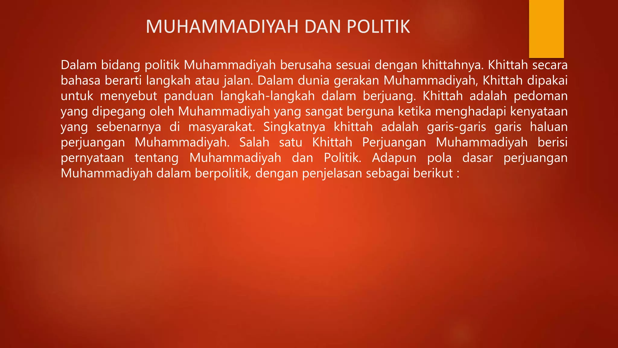 Muhammadiyah dan politik | PPTX