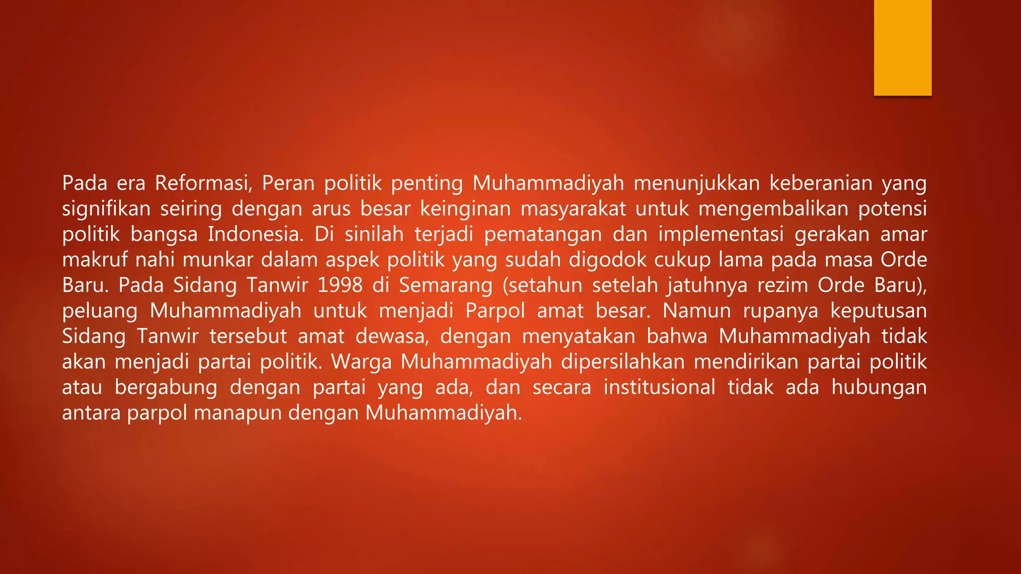 Muhammadiyah dan politik | PPTX