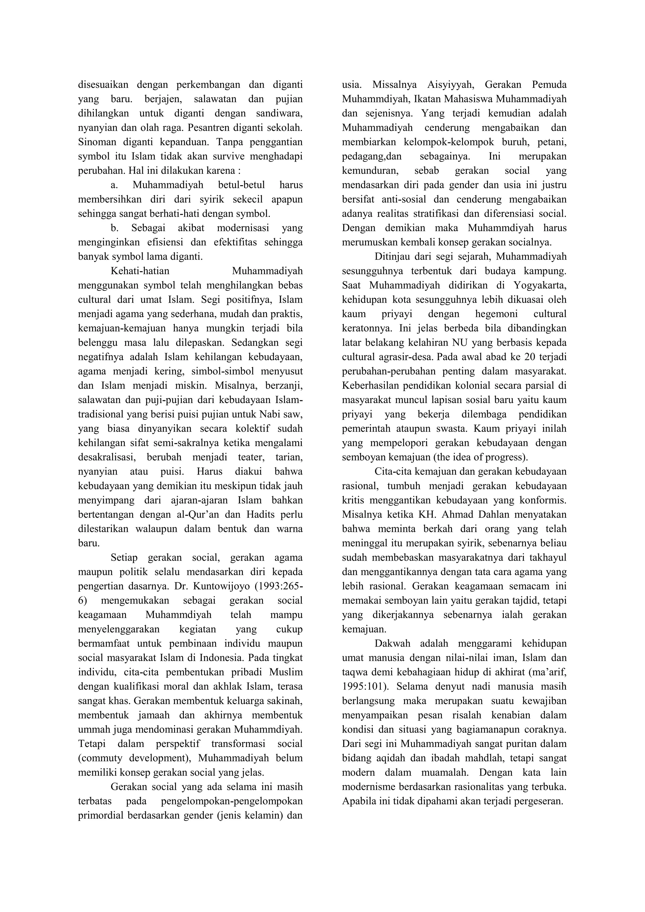 Muhammadiyah dan seni budaya tradidional | DOCX