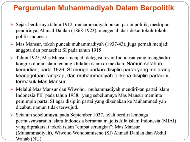 Muhammadiyah sebagai gerakan politik | PPTX