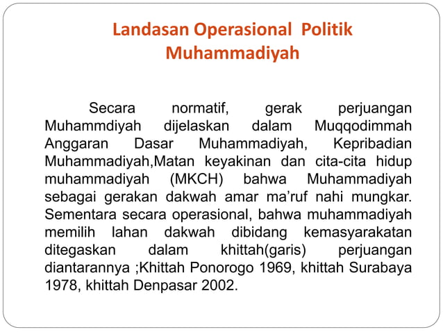 Muhammadiyah sebagai gerakan politik | PPTX