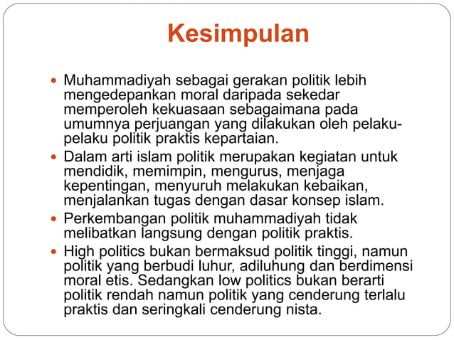 Muhammadiyah sebagai gerakan politik | PPTX