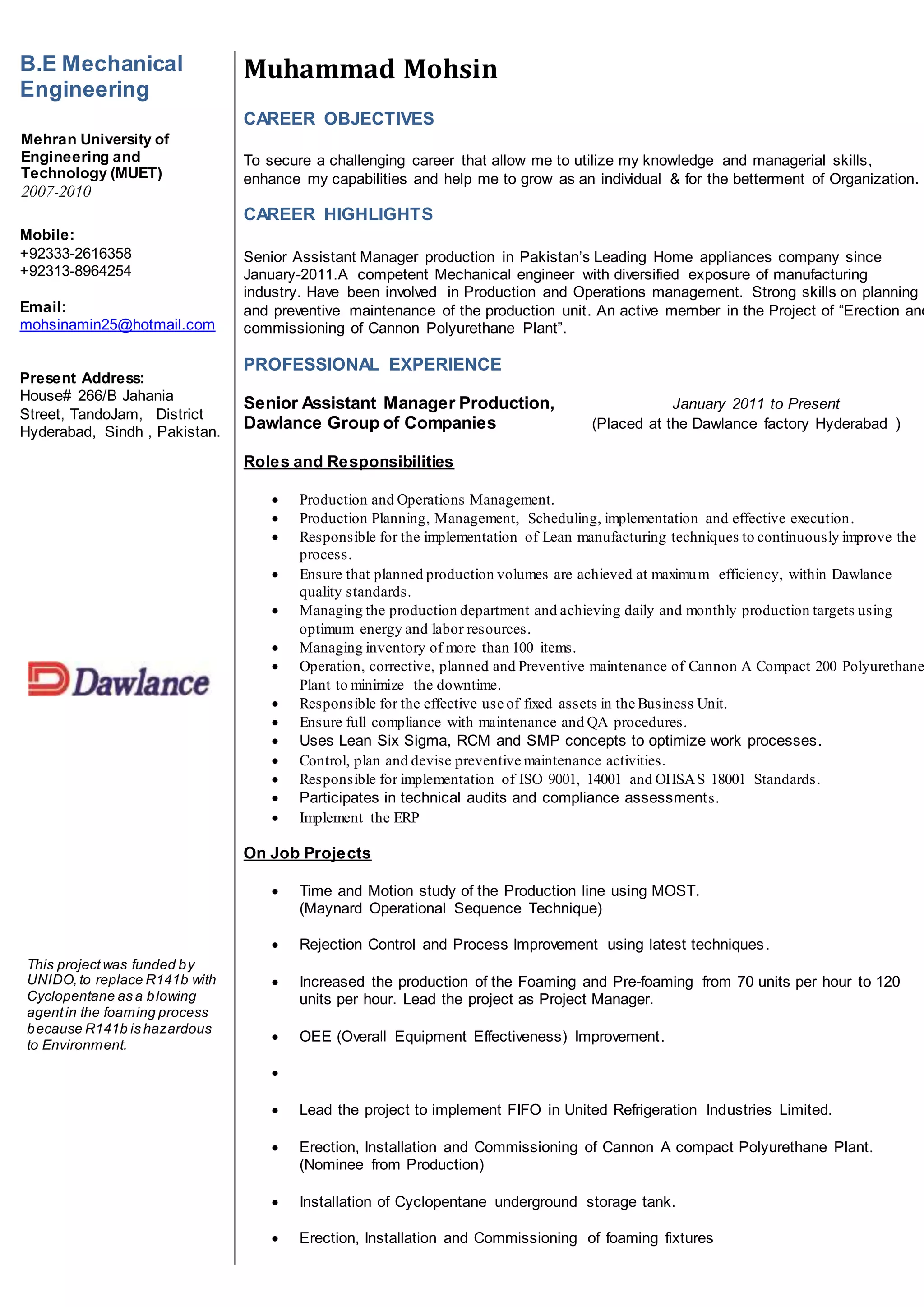 Muhammad mohsin updated resume | DOCX