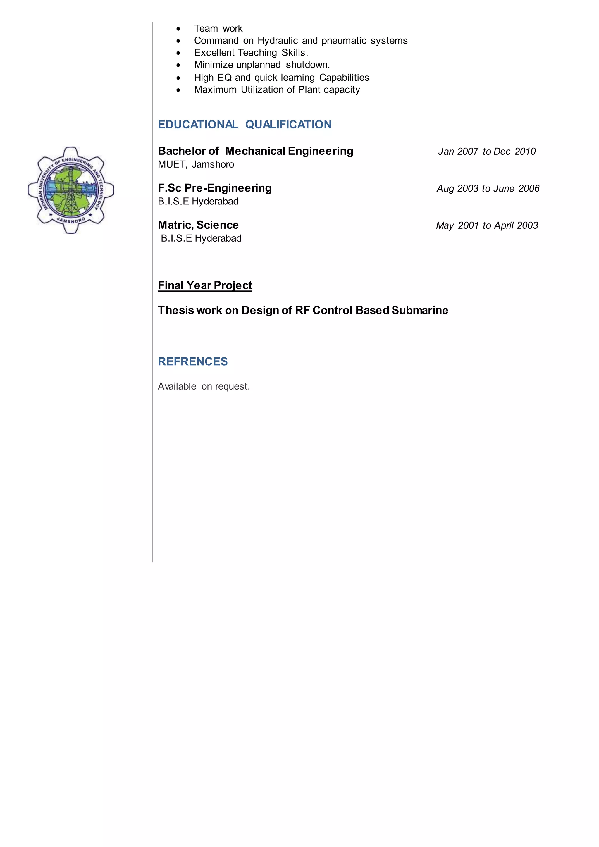 Muhammad mohsin updated resume | DOCX