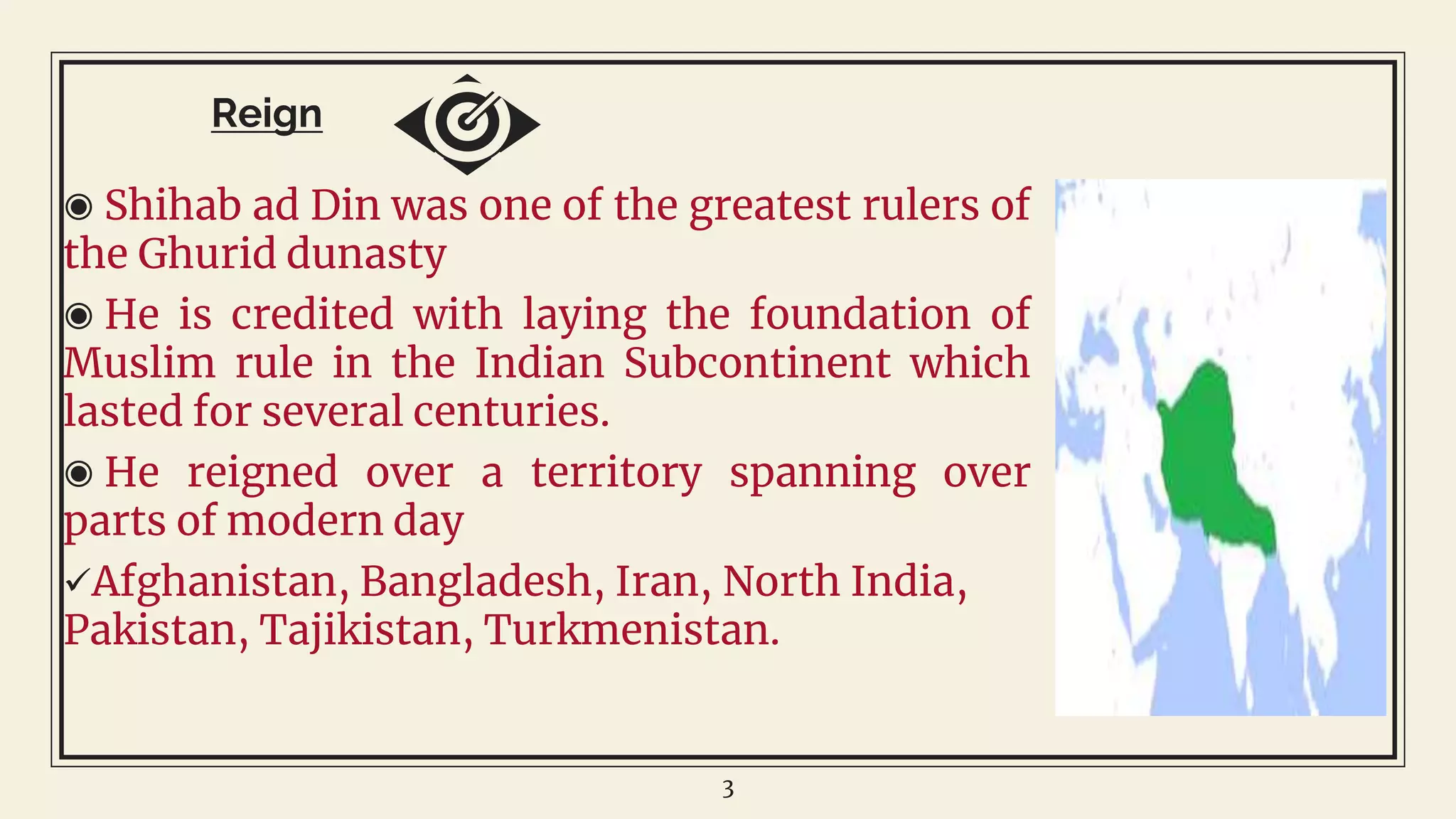 Muhammad of Ghor / Shihab ad din Ghori presentation | PPTX