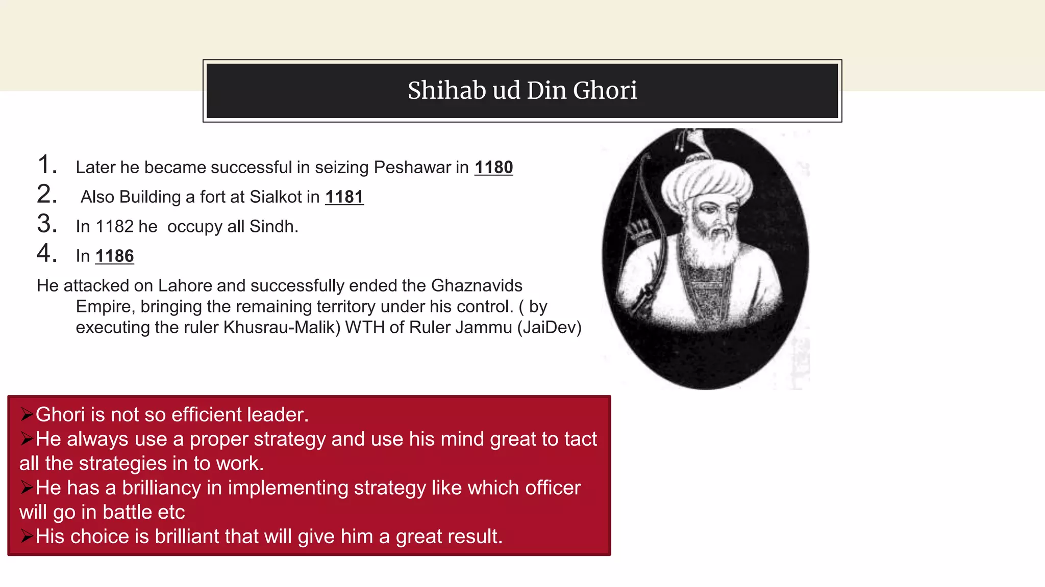 Muhammad of Ghor / Shihab ad din Ghori presentation | PPTX