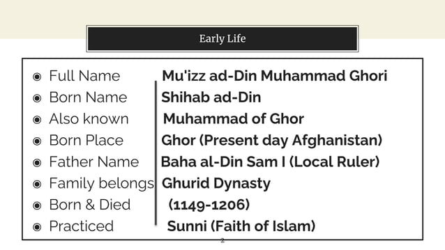 Muhammad of Ghor / Shihab ad din Ghori presentation | PPTX | Islam ...