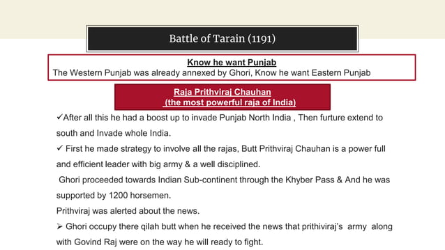 Muhammad of Ghor / Shihab ad din Ghori presentation | PPTX | Islam ...