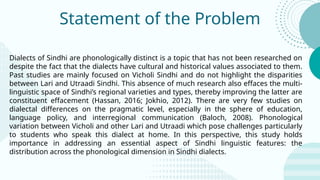 Phonological Diversity in Sindhi Dialects. | PPTX