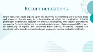 Phonological Diversity in Sindhi Dialects. | PPTX