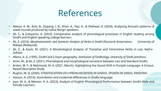 Phonological Diversity in Sindhi Dialects. | PPTX
