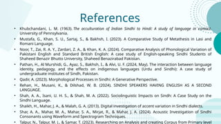 Phonological Diversity in Sindhi Dialects. | PPTX