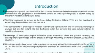 Phonological Diversity in Sindhi Dialects. | PPTX