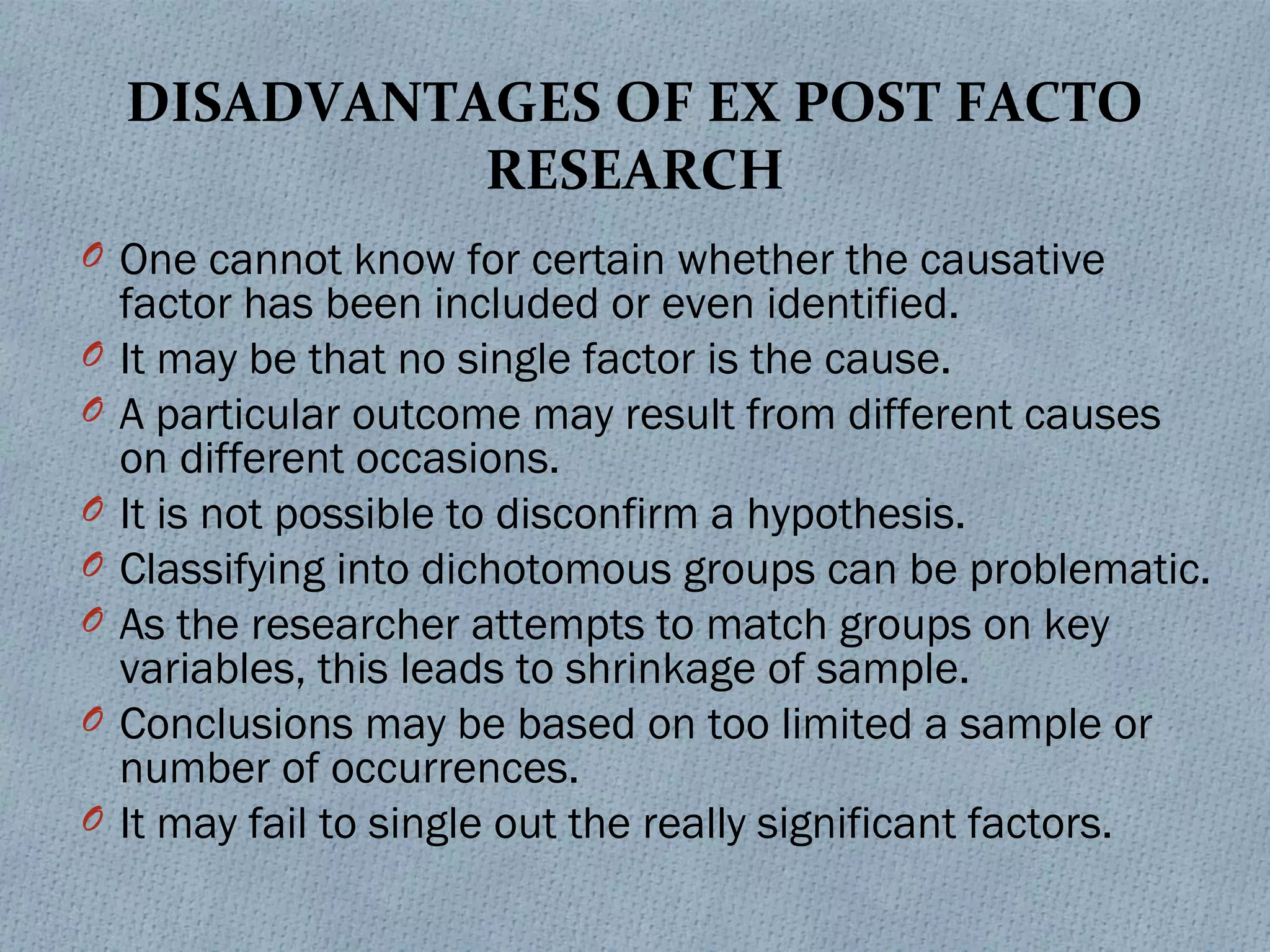 EX POST FACTO RESEARCH | PPT