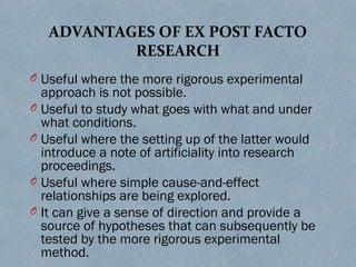 EX POST FACTO RESEARCH | PPT