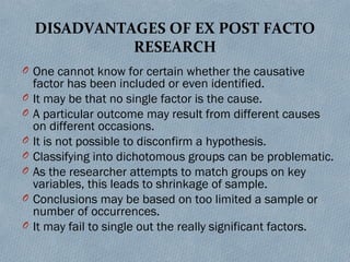 EX POST FACTO RESEARCH | PPT