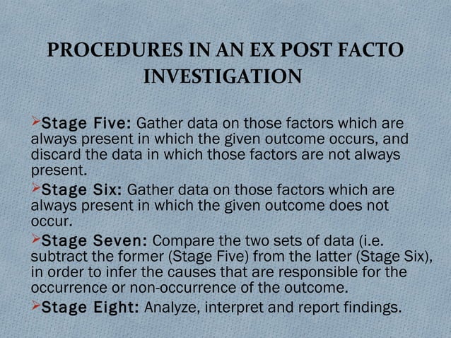 EX POST FACTO RESEARCH | PPT