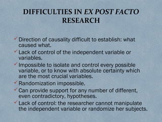 EX POST FACTO RESEARCH | PPT