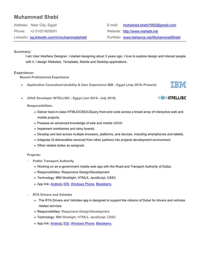 Muhammad Shebl CV | PDF