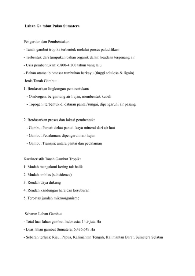 Lahan gambut yang ada di pulau sumatera .docx