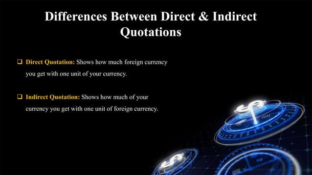 Direct and indirect Quotations Financence | PPTX