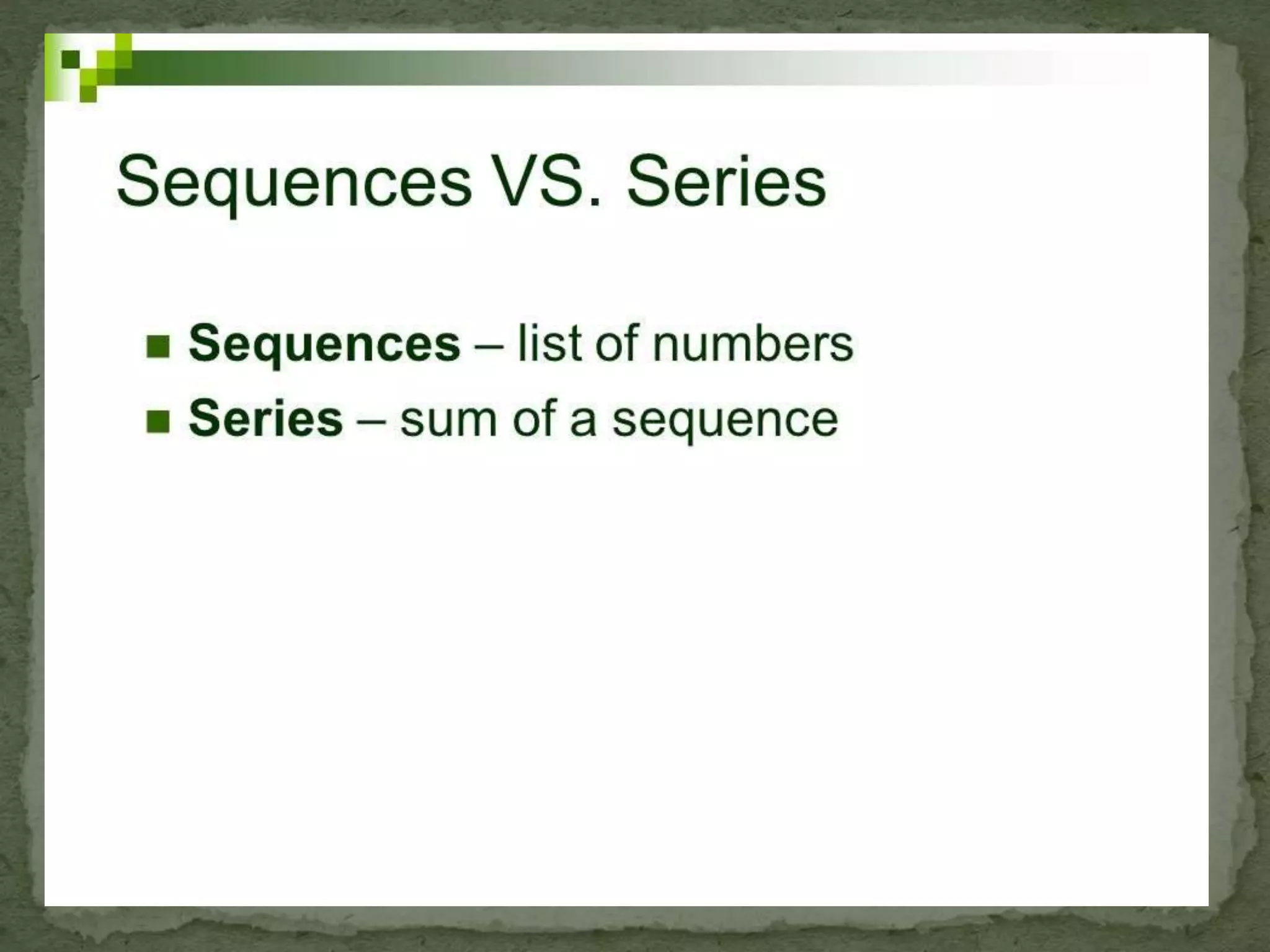 Arithmetic vs Geometric Series and Sequence | PPTX