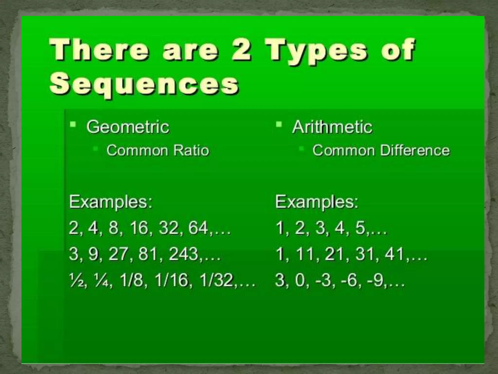 Arithmetic vs Geometric Series and Sequence | PPTX