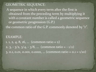 Arithmetic vs Geometric Series and Sequence | PPTX