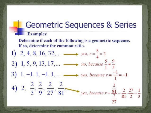 Arithmetic vs Geometric Series and Sequence | PPTX