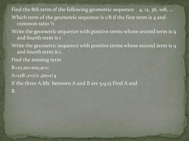 Arithmetic vs Geometric Series and Sequence | PPTX