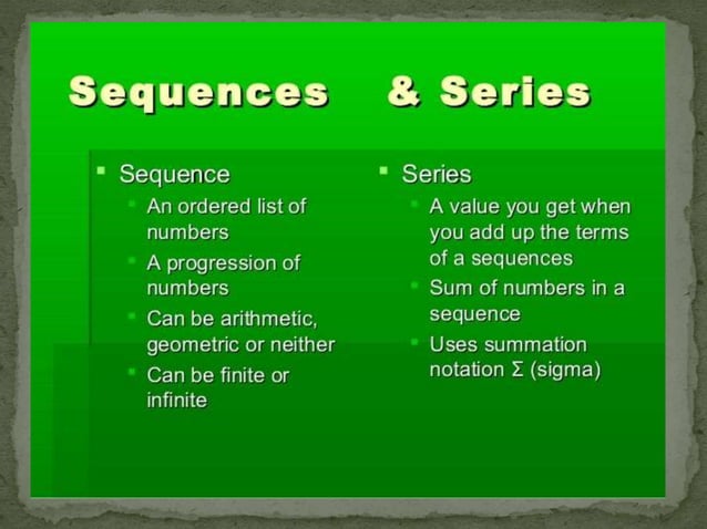Arithmetic vs Geometric Series and Sequence | PPTX
