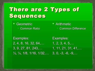 Arithmetic vs Geometric Series and Sequence | PPTX