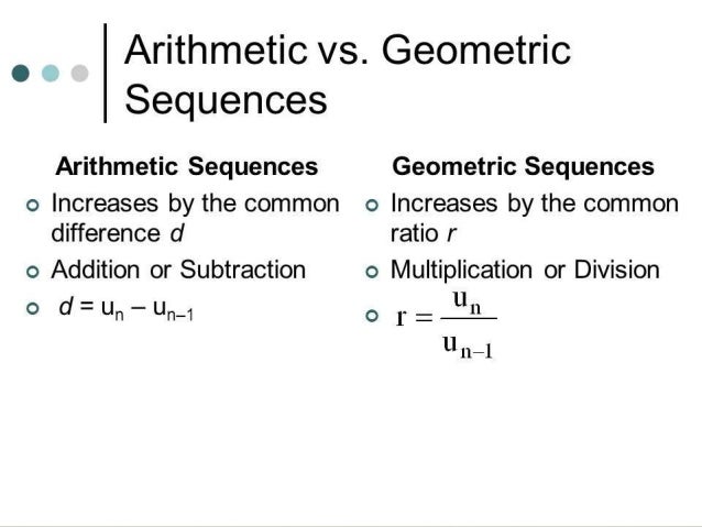 Arithmetic Vs Geometric Series And Sequence Arithmetic Vs Geometric Series And Sequence