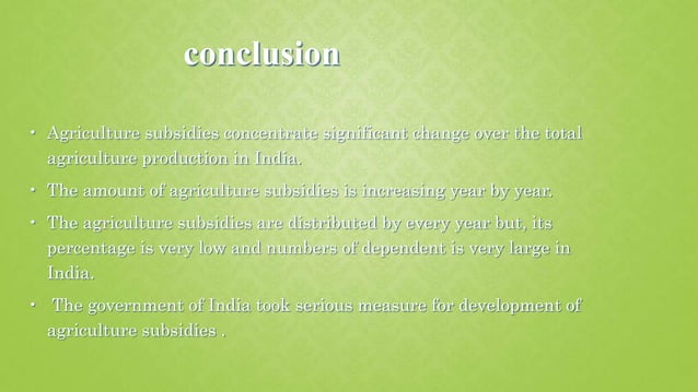 AGRICULTURAL SUBSIDIES IN INDIA | PPT