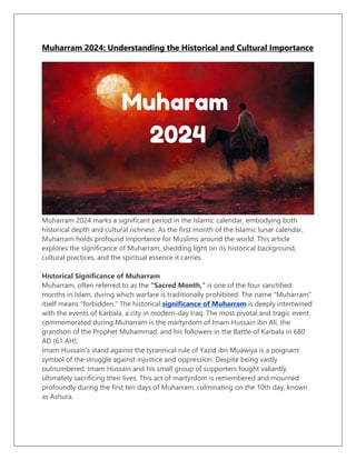 Muharram 2024 Understanding the Historical and Cultural Importance.pdf