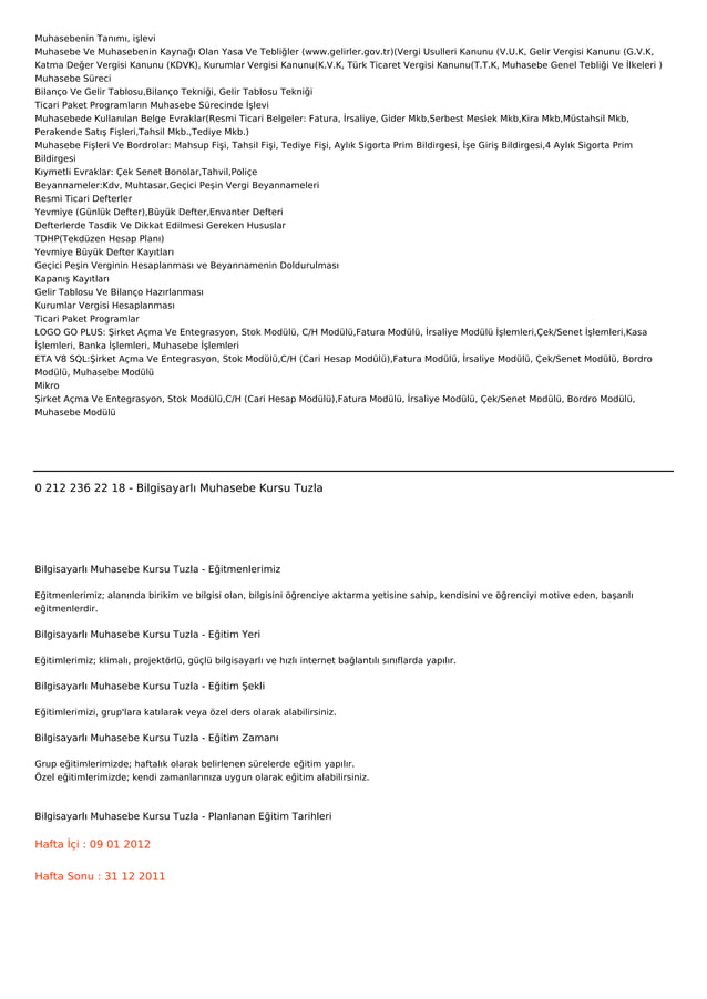 Muhasebe kursu-tuzla | PDF