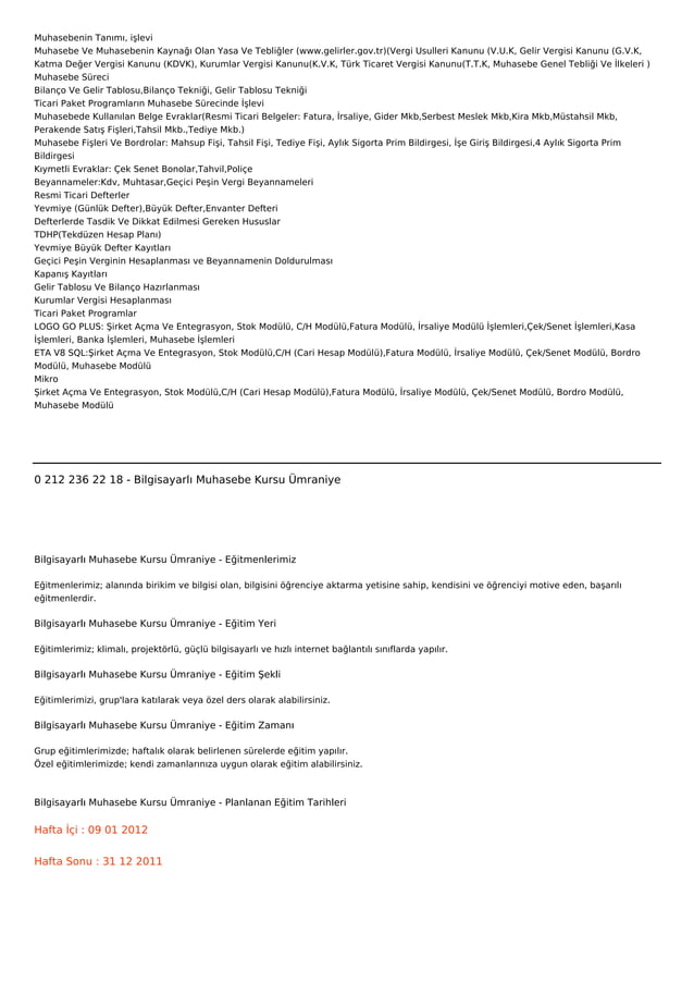 Muhasebe kursu-umraniye | PDF