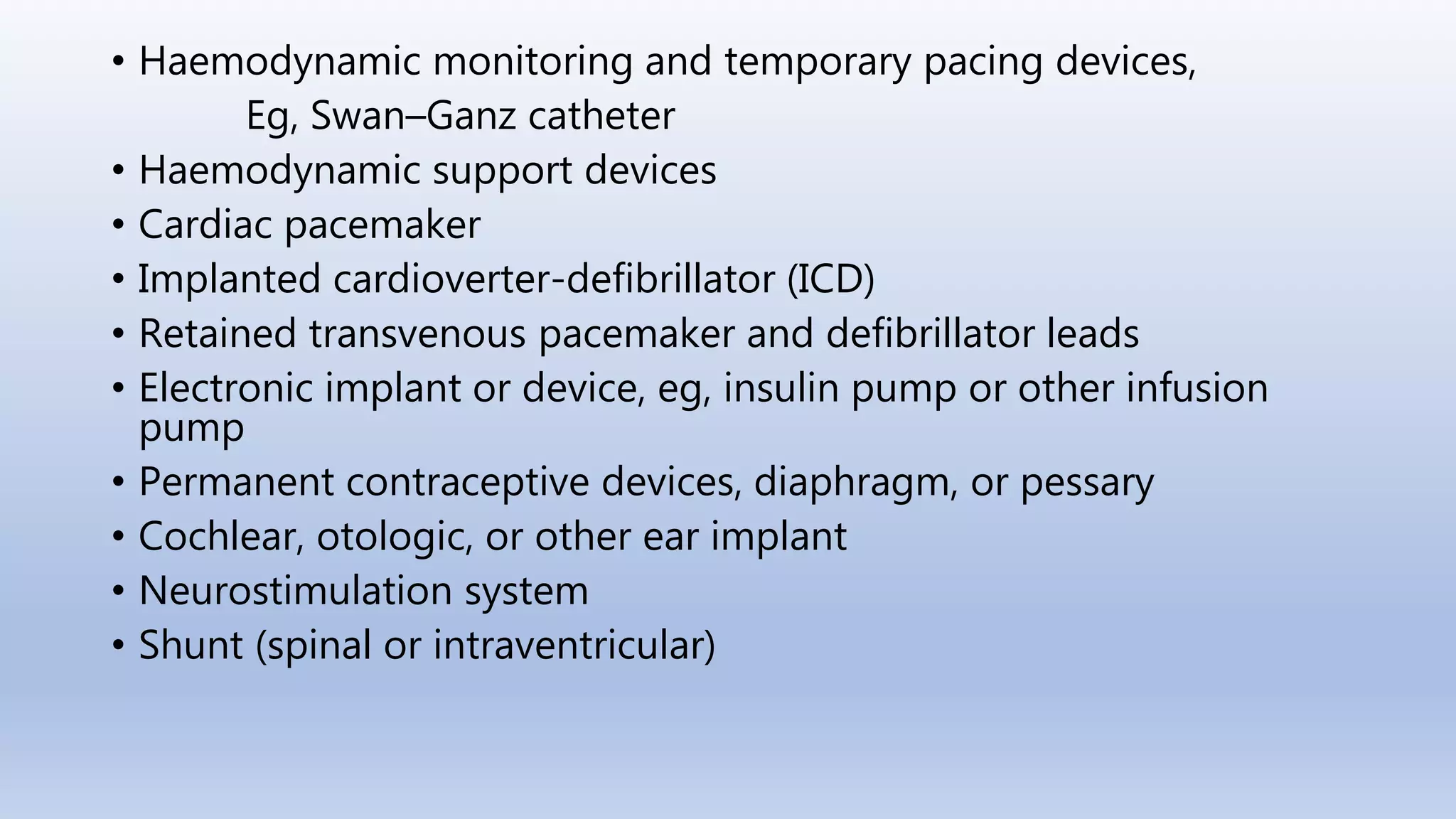 Contraindications to MRI | PPTX