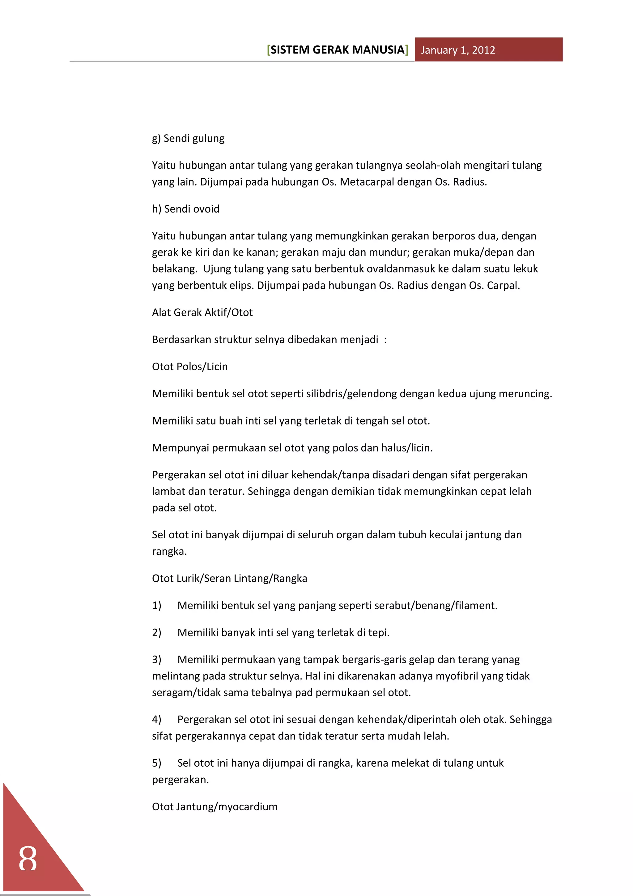 sistem gerak manusia | DOCX