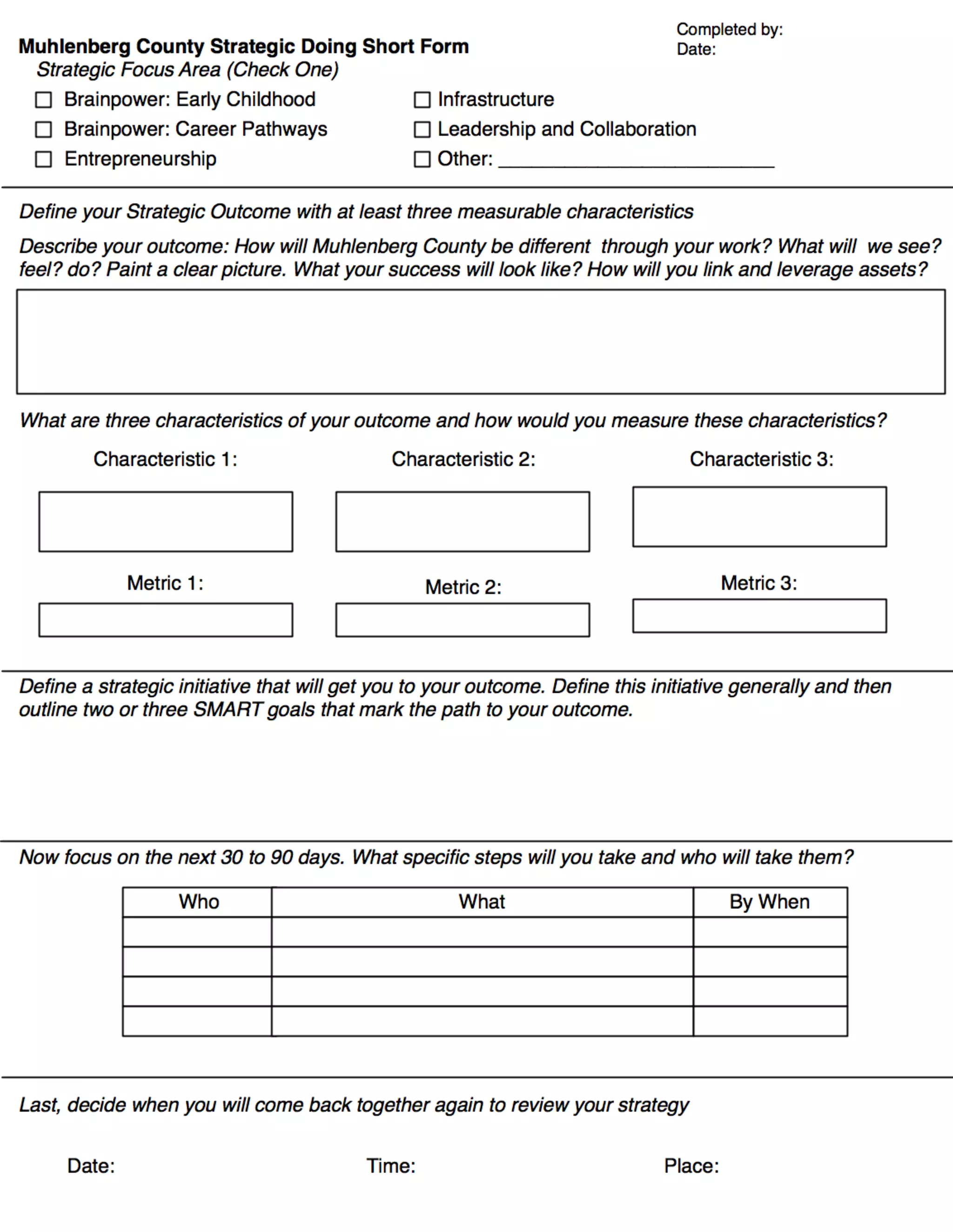 Muhlenberg Strategic Doing Short Form 3 | PDF