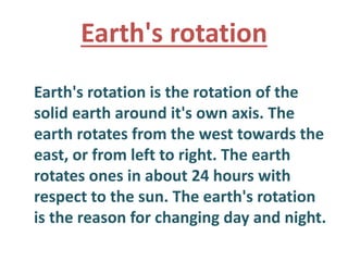 Earth's axis rotation | PPSX