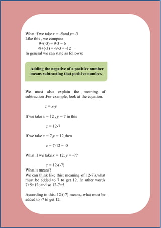 NEGATIVE NUMBERS | PDF | Physics | Science