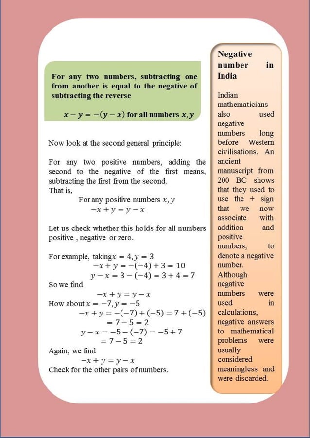 NEGATIVE NUMBERS | PDF | Physics | Science