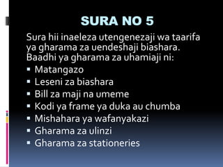 Muhtasari wa kitabu cha jinsi ya kutunza hesabu za biashara | PDF