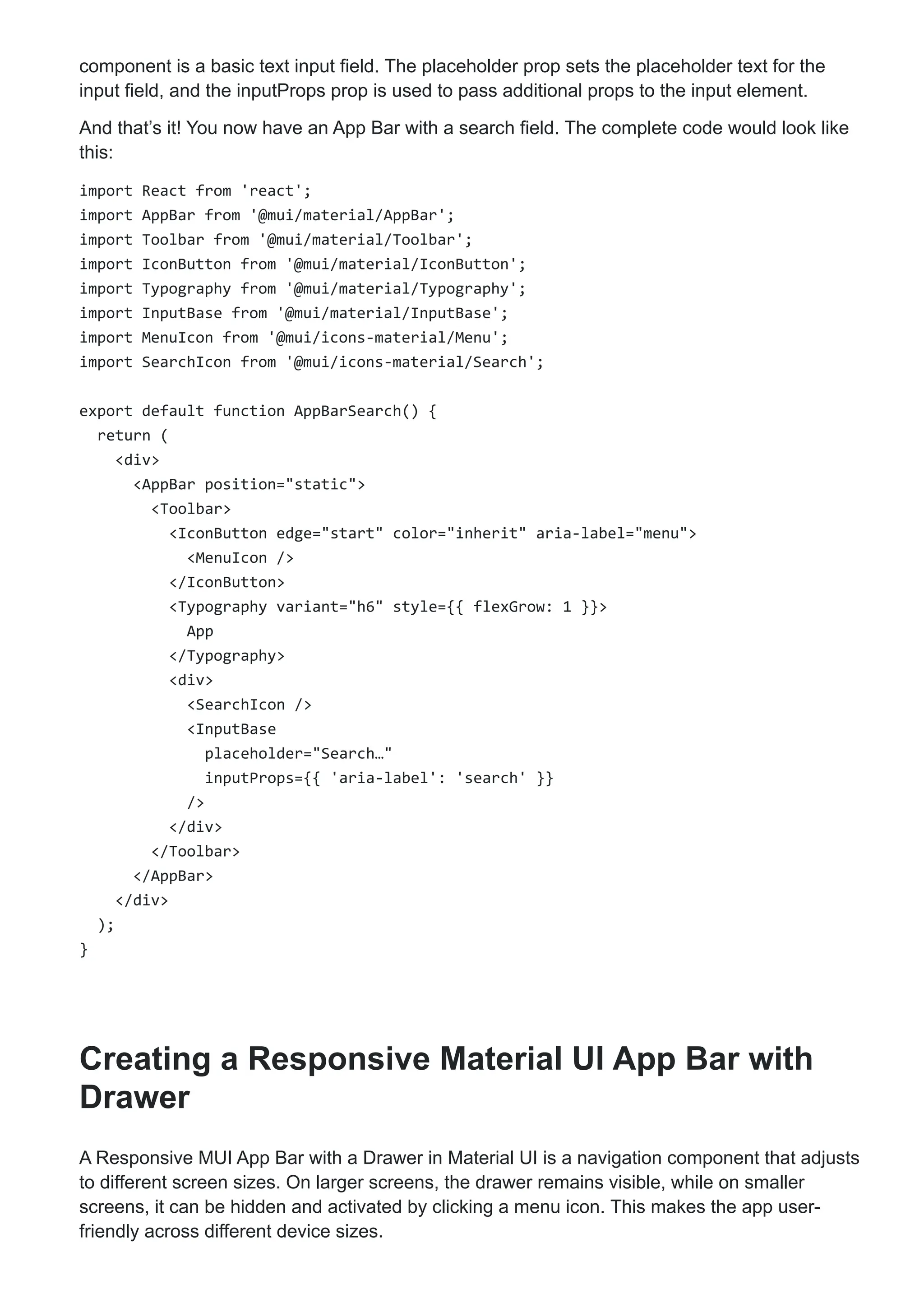 Creating a Great Navigation Bar with MUI AppBar Component - Blogs | PDF