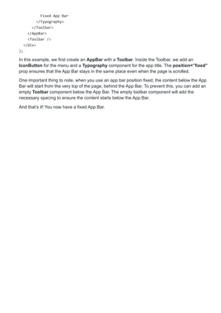 Creating a Great Navigation Bar with MUI AppBar Component - Blogs | PDF