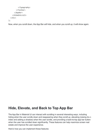 Creating a Great Navigation Bar with MUI AppBar Component - Blogs | PDF