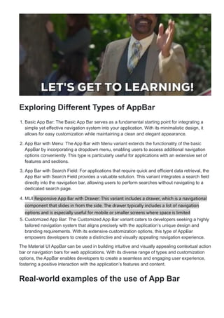 Creating a Great Navigation Bar with MUI AppBar Component - Blogs | PDF